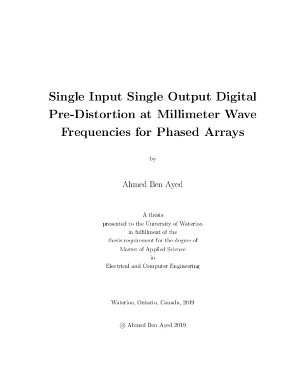 (PDF) Single-Input Single-Output Digital Predistortion of Multi-user RF ... (PDF) Single-Input Single-Output Digital Predistortion of Multi-user RF ...