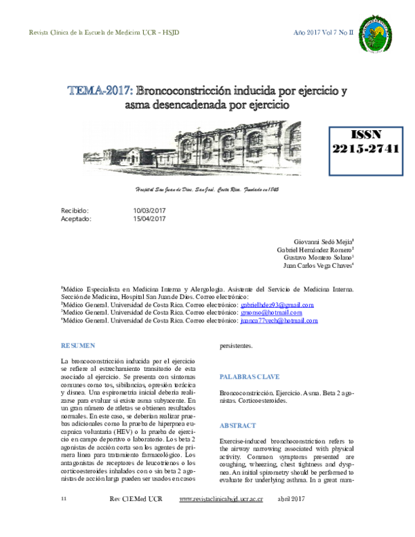 (PDF) Broncoconstricción inducida por ejercicio y asma desencadenada ...
