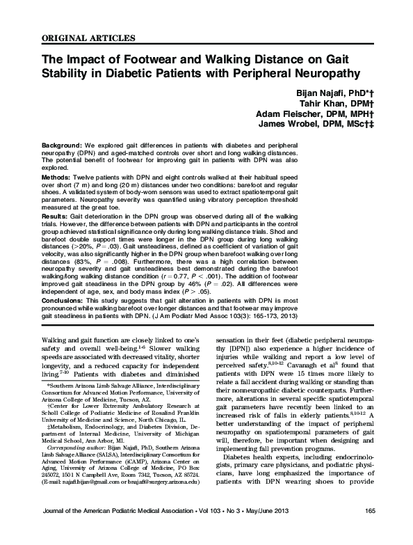 (PDF) The Impact of Footwear and Walking Distance on Gait Stability in ...