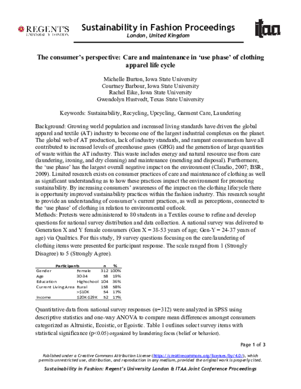 (PDF) The consumer’s perspective: Care and maintenance in ‘use phase ...