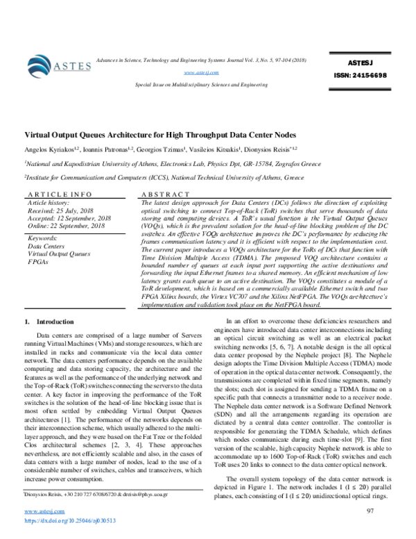 Pdf Virtual Output Queues Architecture For High Throughput Data Center Nodes
