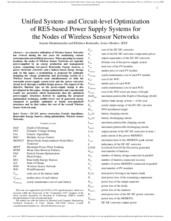 (PDF) Unified System- and Circuit-Level Optimization of RES-Based Power-Supply Systems for the ...