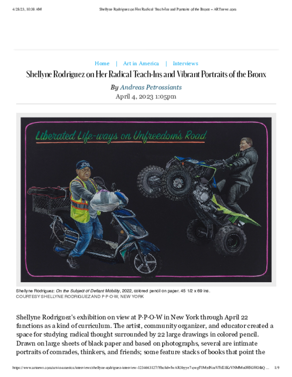 (PDF) Shellyne Rodriguez on Her Radical Teach-Ins and Vibrant Portraits ...