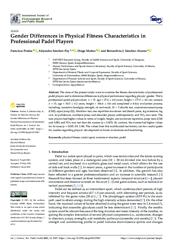 (PDF) Gender Differences in Physical Fitness Characteristics in ...