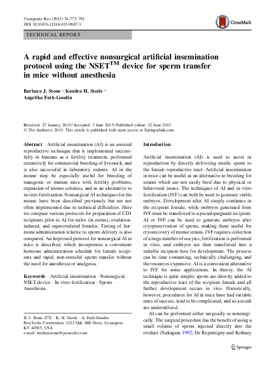 (PDF) A rapid and effective nonsurgical artificial insemination ...