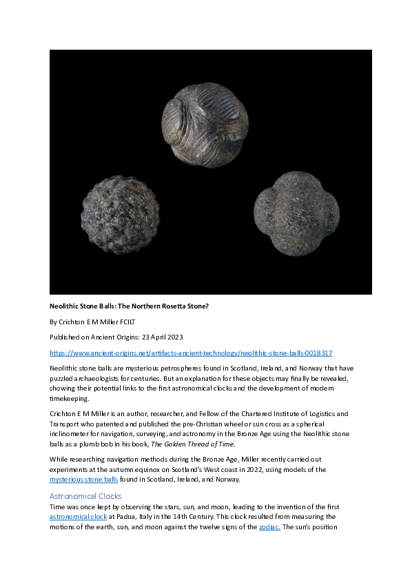 (PDF) Neolithic Stone Balls, A northern Europe Rosetta Stone?