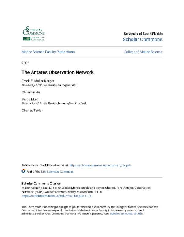 (PDF) The ANTARES observation network | Carlos Garcia - Academia.edu