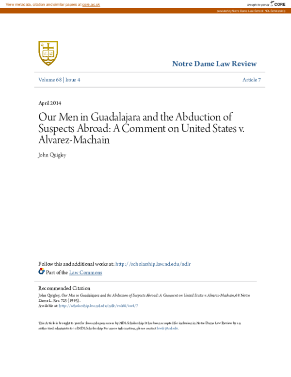(PDF) Our Men in Guadalajara and the Abduction of Suspects Abroad: A ...
