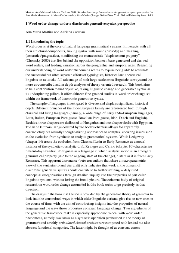 (PDF) Word Order Change