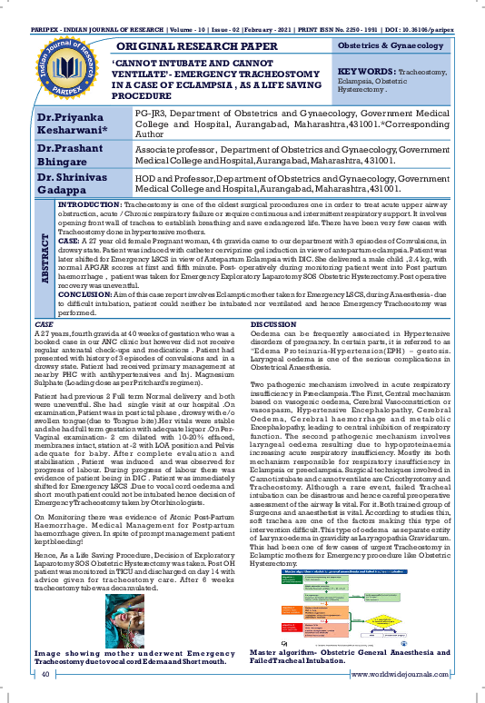 (PDF) ‘Cannot Intubate and Cannot Ventilate’- Emergency Tracheostomy in ...