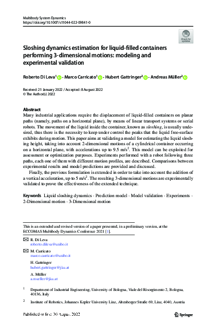 (PDF) Sloshing dynamics estimation for liquid-filled containers ...