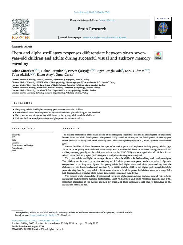 (PDF) Theta and alpha oscillatory responses differentiate between six-to seven-year-old children ...