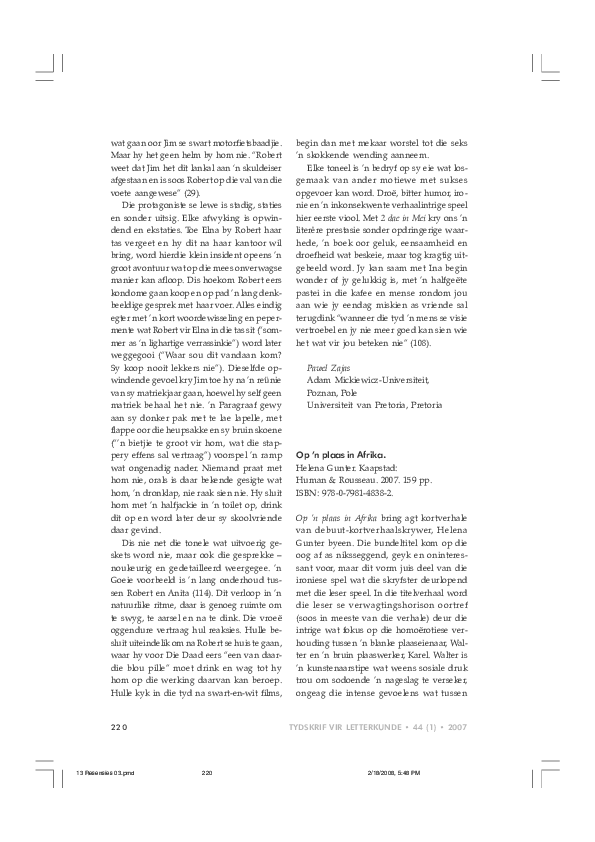 (PDF) Op ’n plaas in Afrika (Helena Gunter)