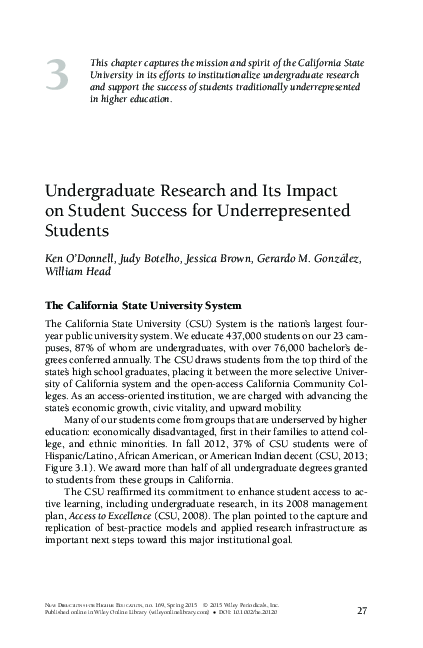(PDF) Undergraduate Research and Its Impact on Student Success for ...