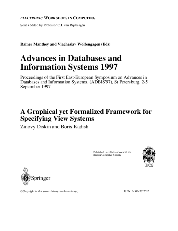 (PDF) A Graphical Yet Formalized Framework for Specifying View Systems