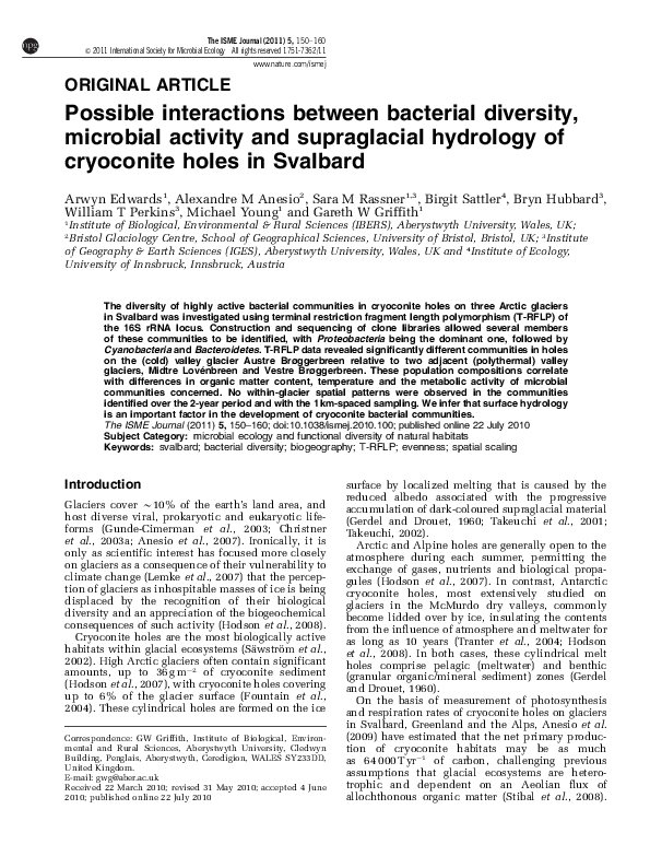 (PDF) Possible interactions between bacterial diversity, microbial ...