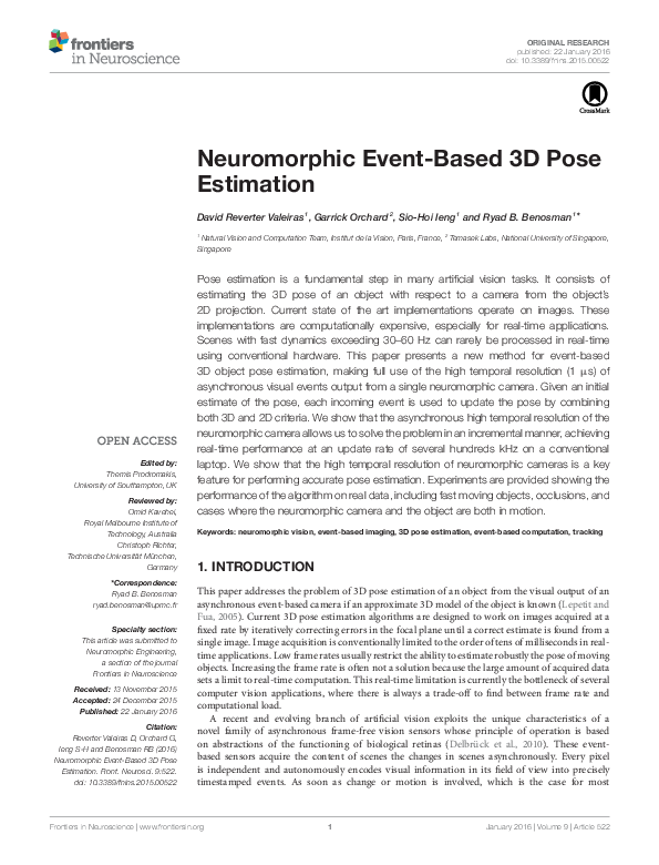 (PDF) Neuromorphic Event-Based 3D Pose Estimation