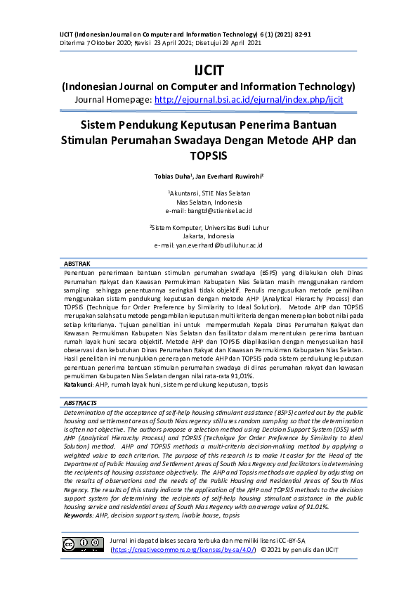 (PDF) Sistem Pendukung Keputusan Penerima Bantuan Stimulan Perumahan Swadaya Dengan Metode AHP ...