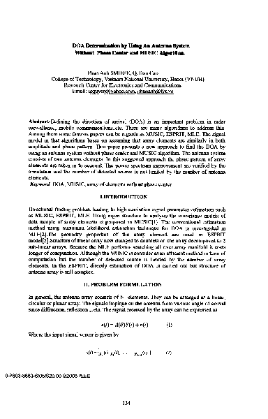 (PDF) DOA Determination by Using An Antennna System Without Phase ...