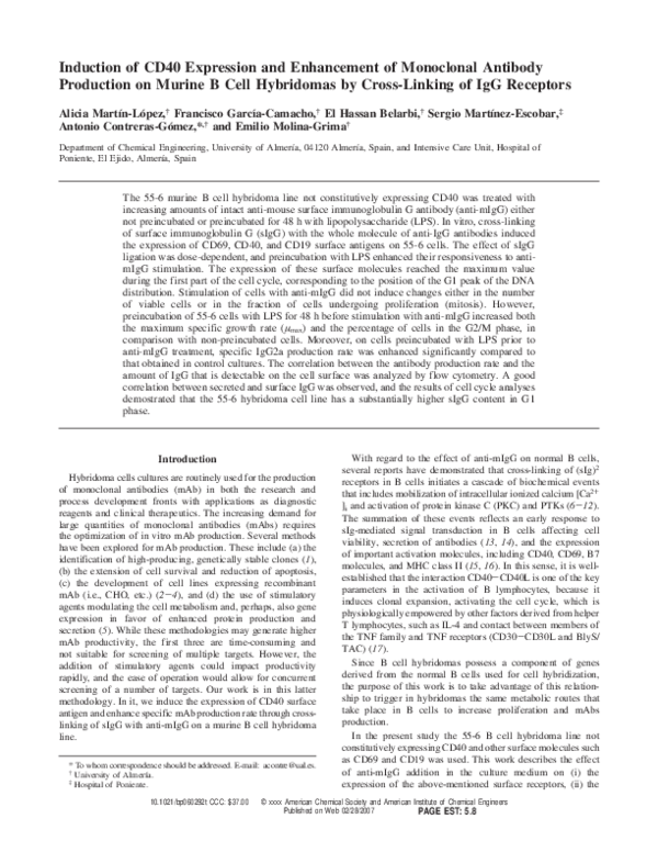 (PDF) Induction of CD40 Expression and Enhancement of Monoclonal ...