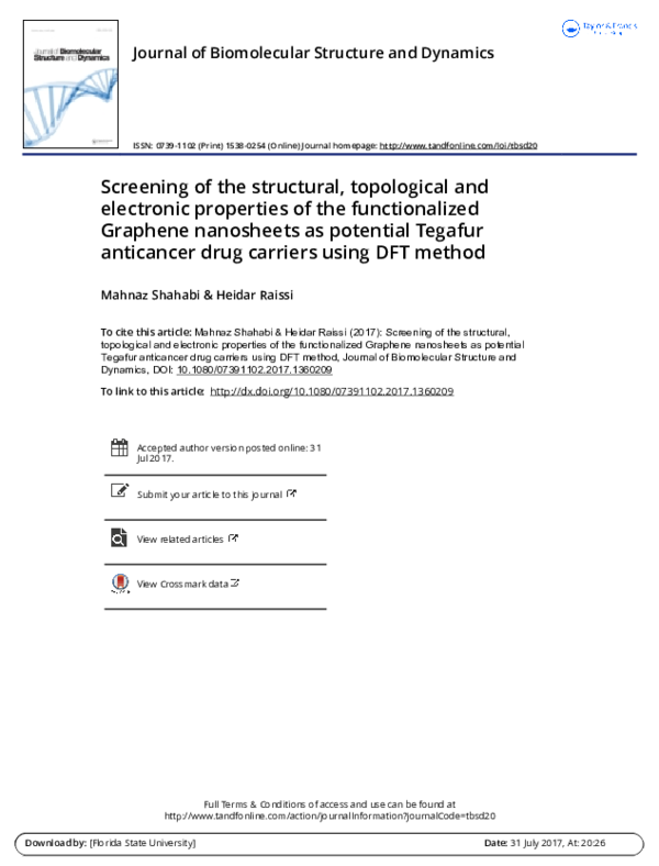 (PDF) Screening of the structural, topological, and electronic properties of the functionalized ...