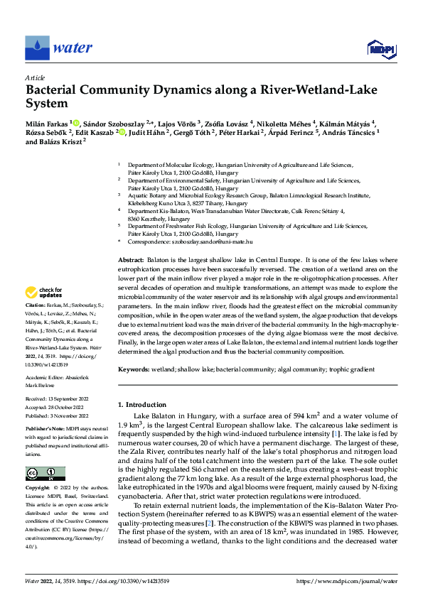 (PDF) Bacterial Community Dynamics along a River-Wetland-Lake System