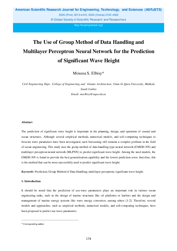 Pdf The Use Of Group Method Of Data Handling And Multilayer Perceptron Neural Network For The