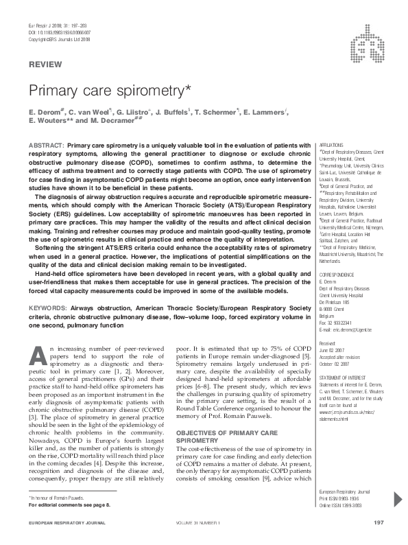 (PDF) Primary care spirometry