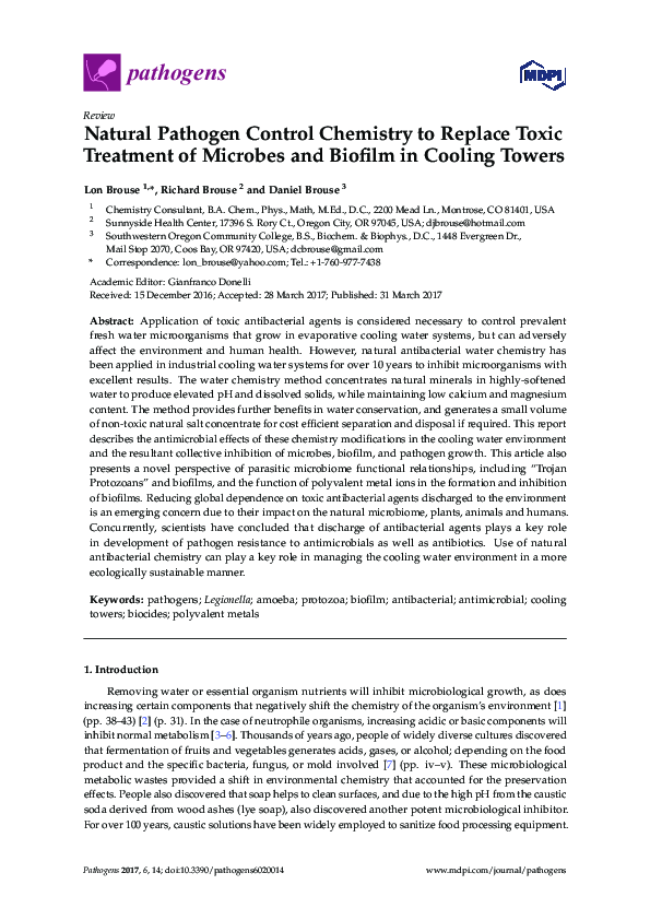 (PDF) Natural Pathogen Control Chemistry to Replace Toxic Treatment of ...