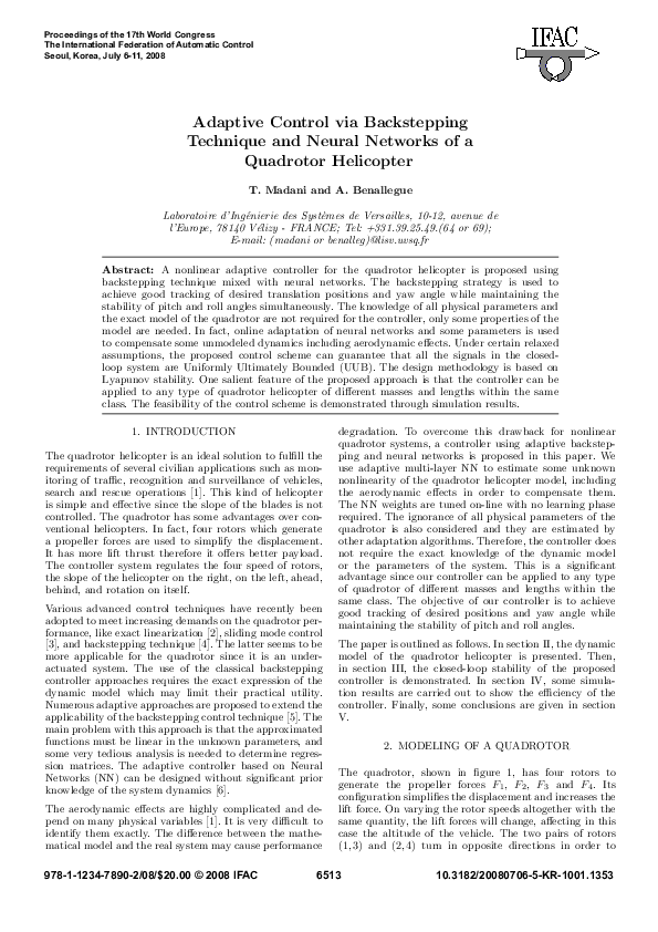 (PDF) Adaptive Control via Backstepping Technique and Neural Networks ...