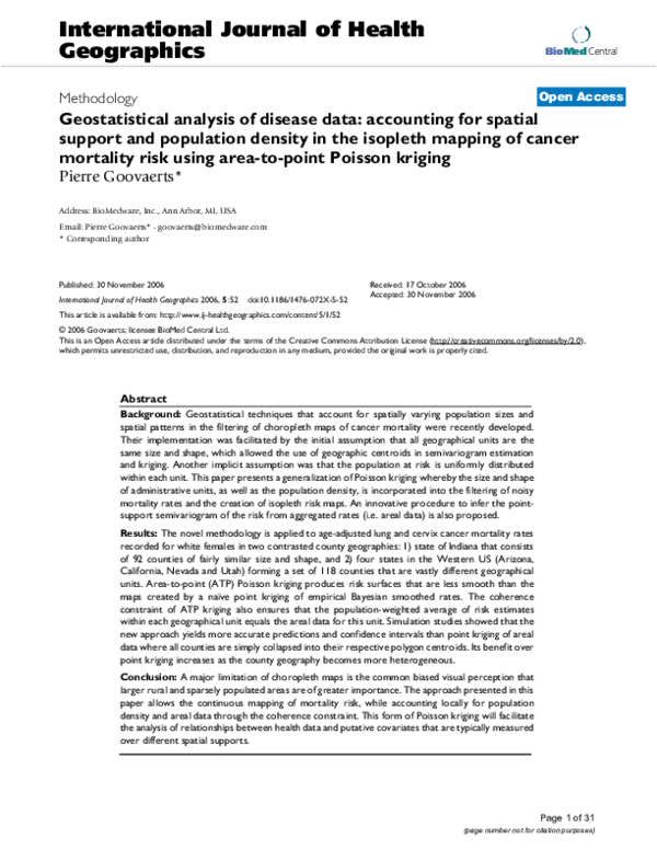 (PDF) Geostatistical Interpolation of Rate Data Using Poisson Kriging