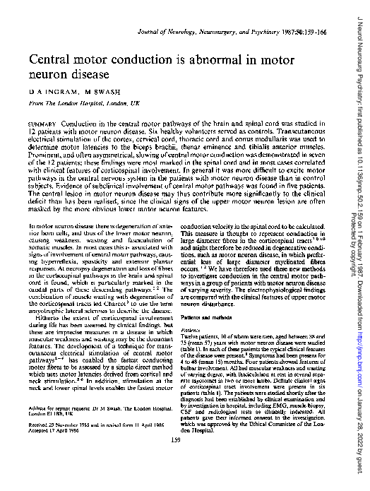 (PDF) Central motor conduction is abnormal in motor neuron disease ...