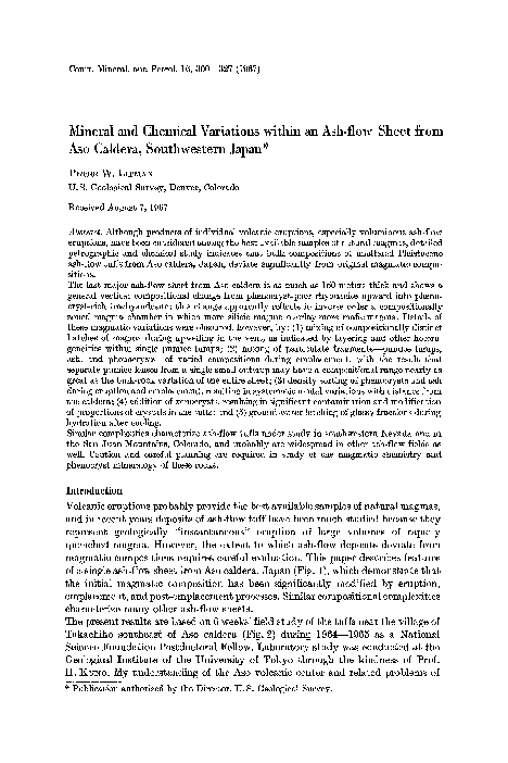 (PDF) Mineral and chemical variations within an ash-flow sheet from Aso ...