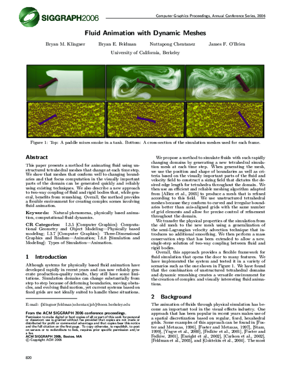 (PDF) Fluid animation with dynamic meshes