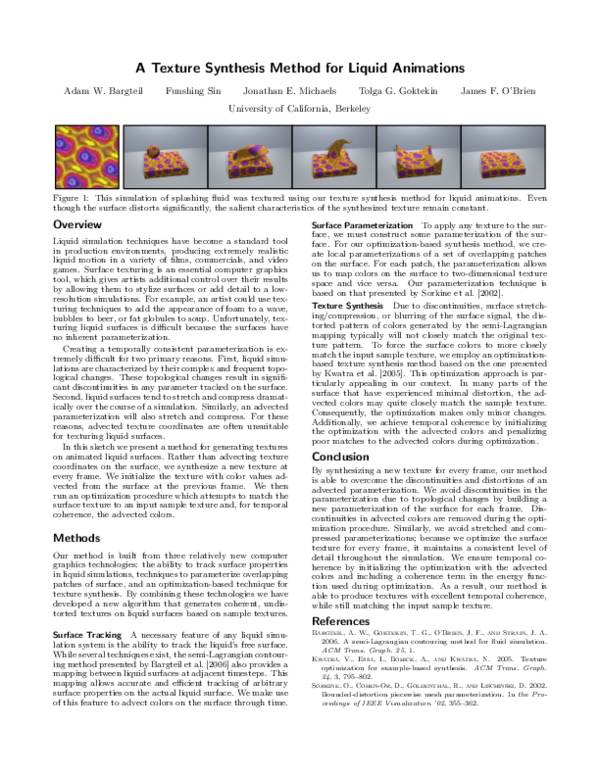 (PDF) A texture synthesis method for liquid animations