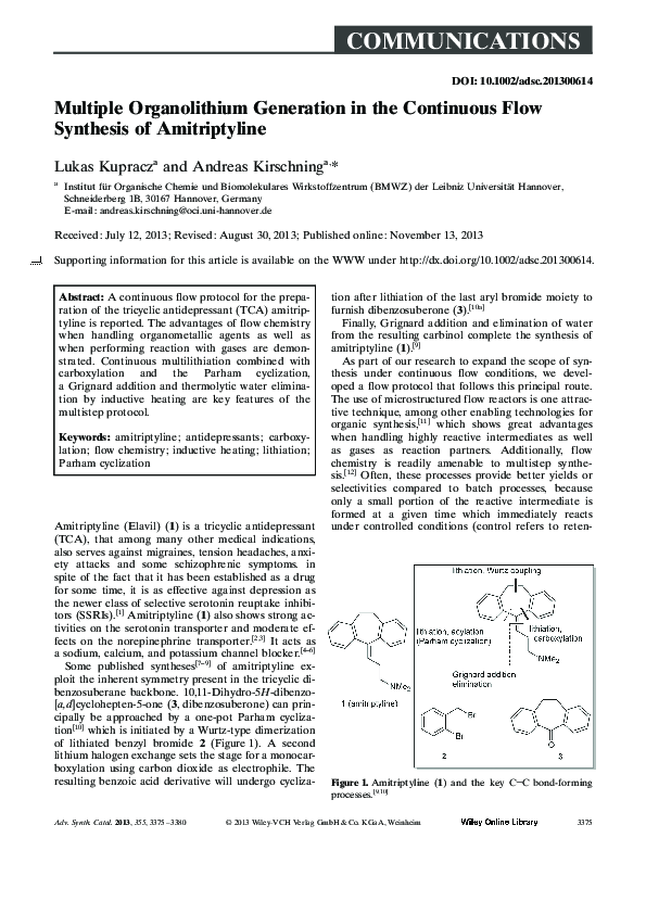 (PDF) Multiple Organolithium Generation in the Continuous Flow ...