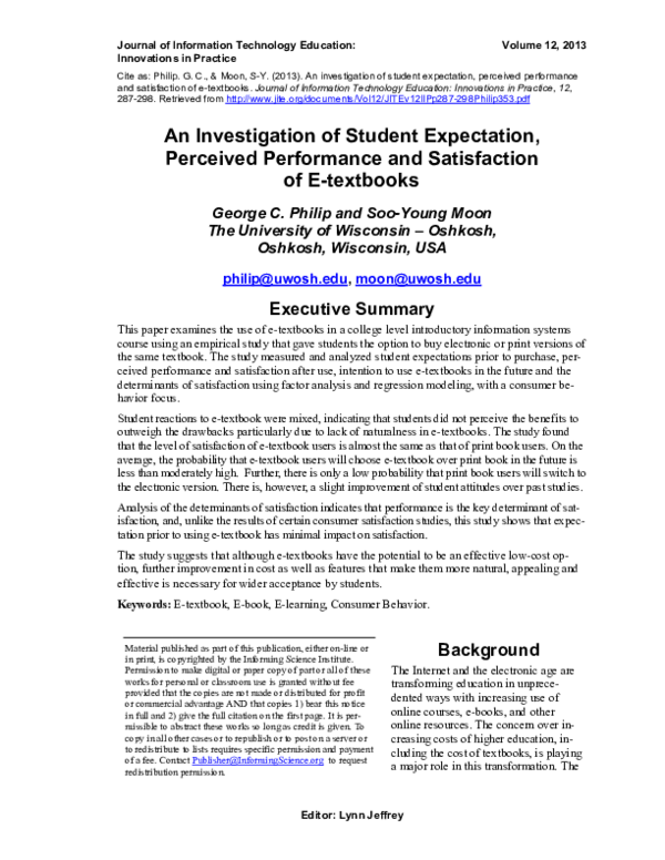 (PDF) An Investigation of Student Expectation, Perceived Performance ...