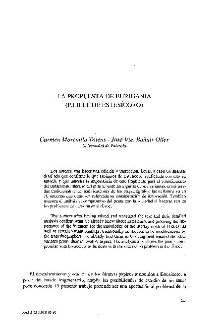 (PDF) La propuesta de Eurigania (P. Lille de Estesícoro)