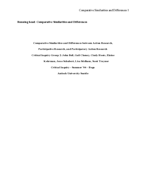 (PDF) Comparative Similarities and Differences 1 Running head : Comparative Similarities and ...