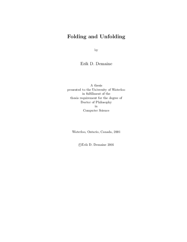 (PDF) Folding and Unfolding