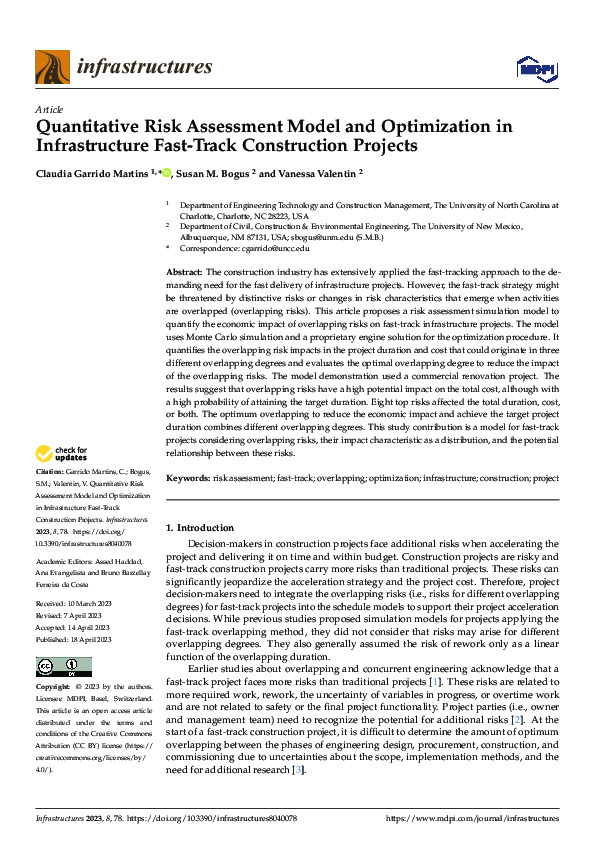 (PDF) Quantitative Risk Assessment Model and Optimization in Infrastructure Fast-Track ...