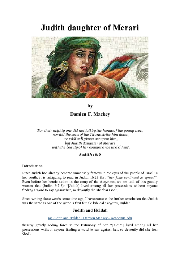 (DOC) Judith daughter of Merari