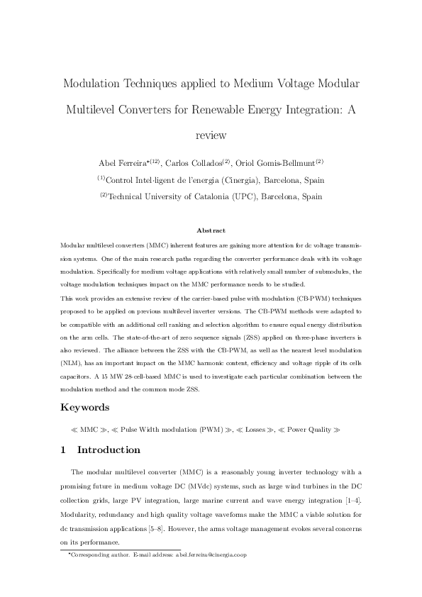 (PDF) Modulation techniques applied to medium voltage modular ...