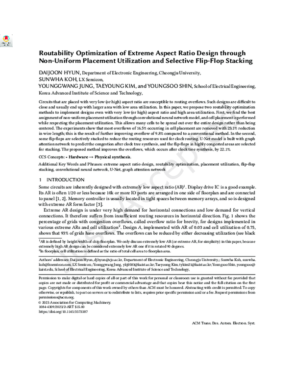 (PDF) Routability Optimization of Extreme Aspect Ratio Design through Non-Uniform Placement ...