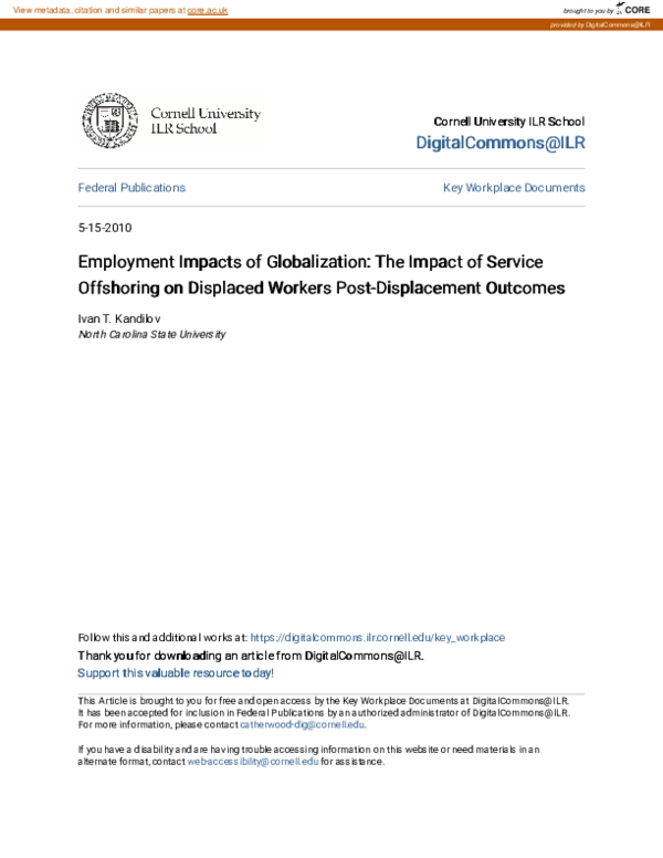 (PDF) Employment Impacts of Globalization: The Impact of Service ...
