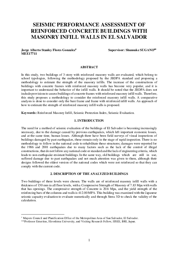 (PDF) 1 Seismic Performance Assessment of Reinforced Concrete Buildings ...