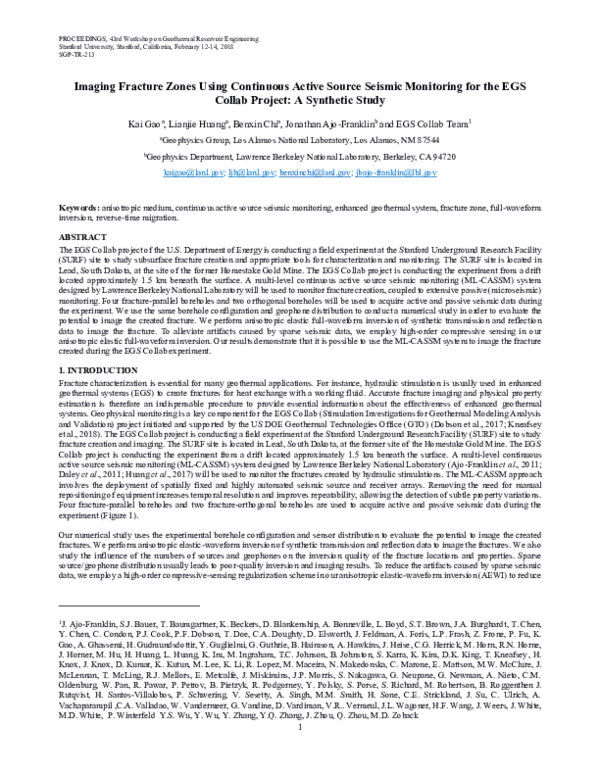 (PDF) Imaging Fracture Zones Using Continuous Active Source Seismic Monitoring for the EGS ...