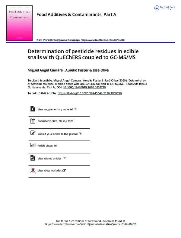 (PDF) Determination of Pesticide Residues in Edible Crops and Soil from University of ...