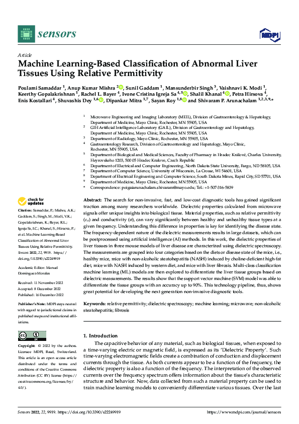 (PDF) Machine Learning-Based Classification of Abnormal Liver Tissues ...
