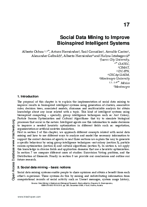 (PDF) Enhancing Bioinspired Systems via Social Data Mining
